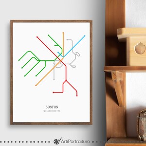 Boston T Train Map, Boston Subway Map, Boston Metro Map, Boston Transit ...