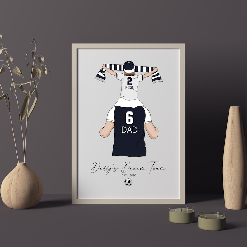 Personalized Fathers Day Gift, Daddys Dream Team Print, Football Family ...