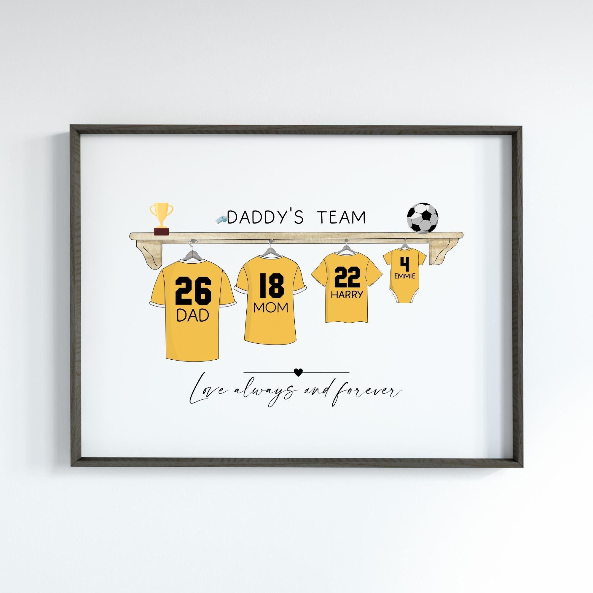 Custom Football Shirt Family Print, Daddy's Football Team Print ...