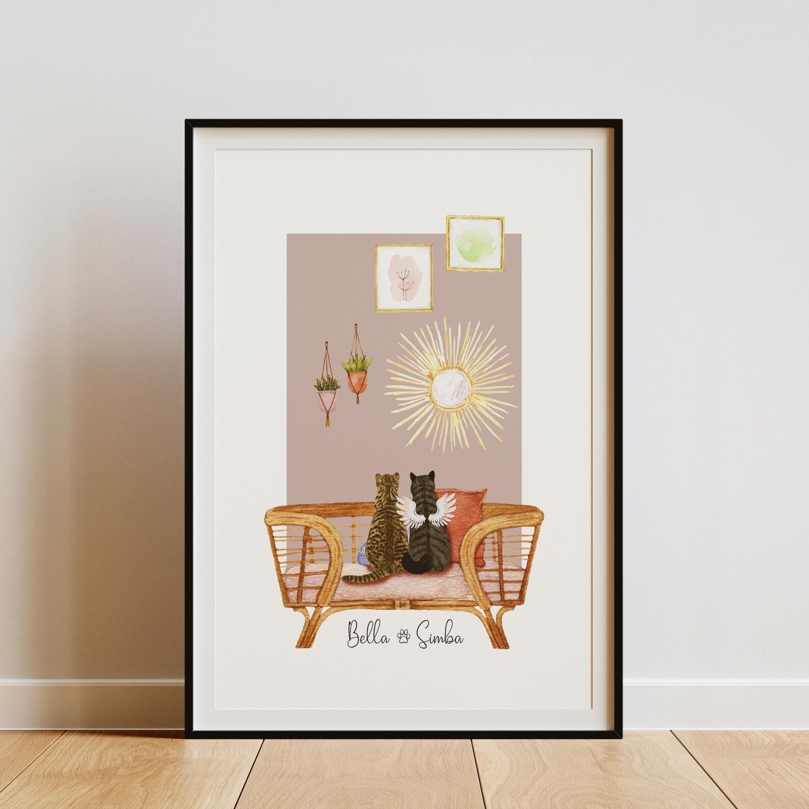 Personalised Cat Painting Commission, Custom Cat Memorial Gifts, Unique ...