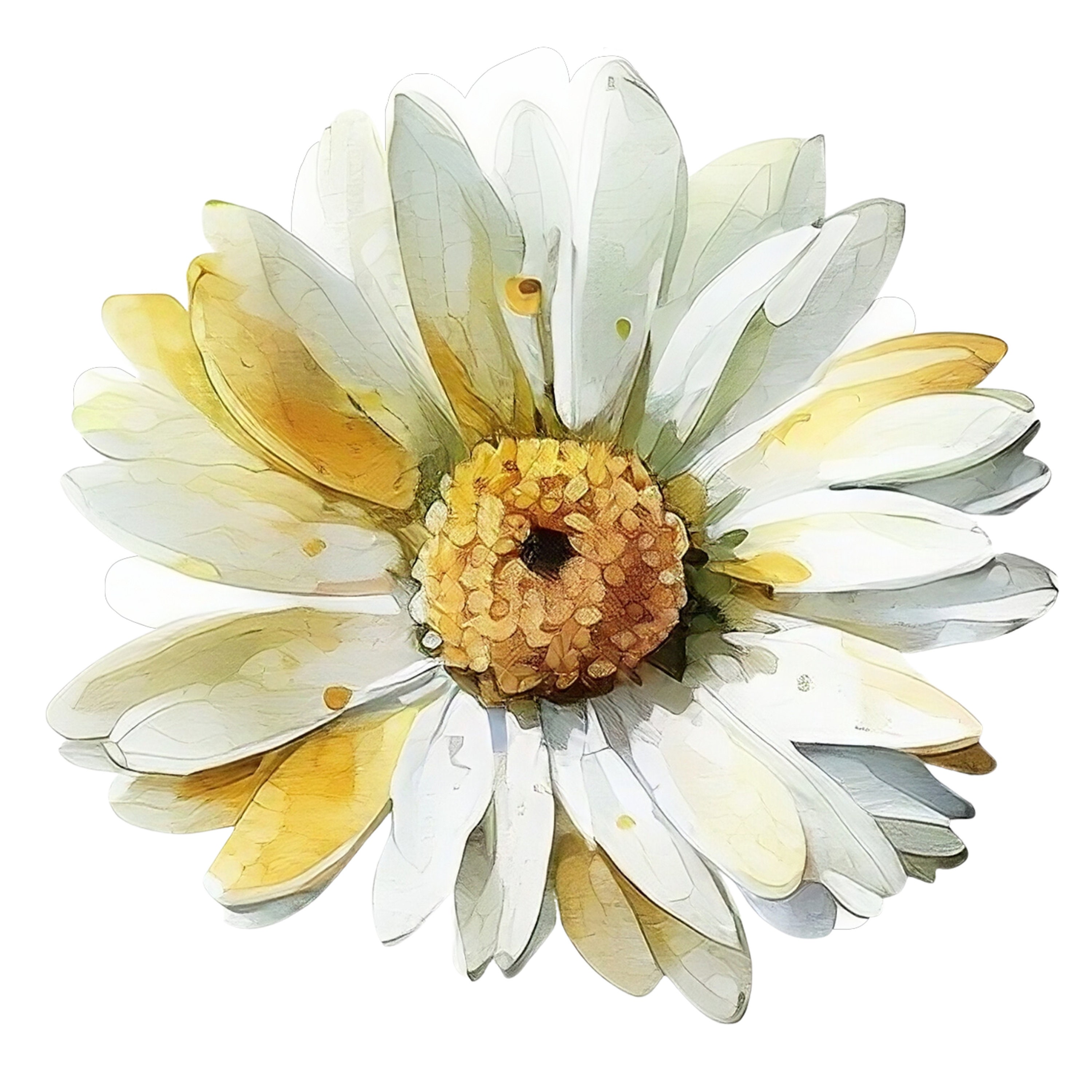 Watercolor Flower Clipart Daisy PNG & JPG Images Watercolor - Etsy
