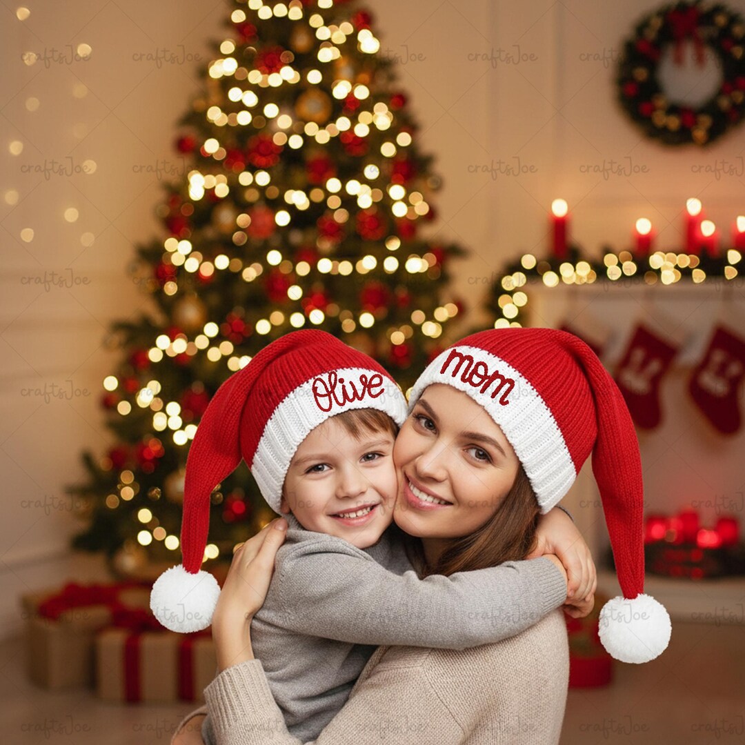 Personalized Christmas Santa Hat, Custom Embroidered Beanie - Etsy