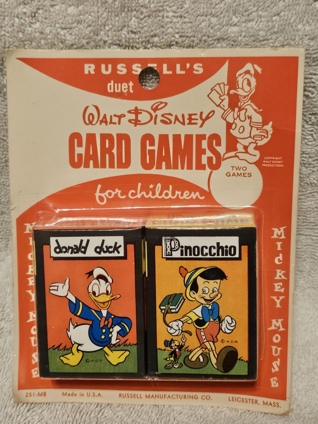 Donald Duck and Pinocchio Character Card Games - Etsy