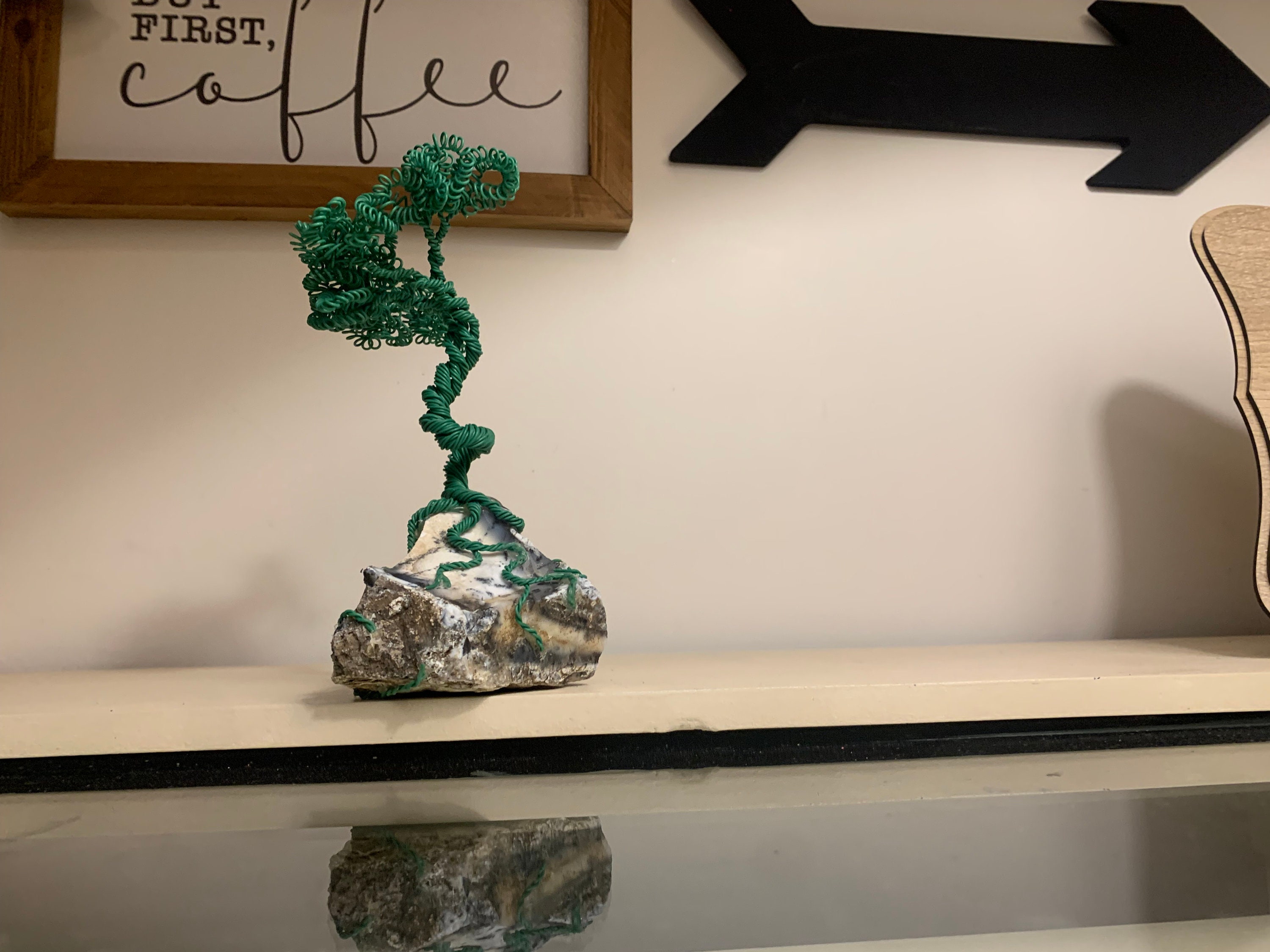Bonsai Wire Tree Sculpture Set in Dendritic Opal Stone - Etsy