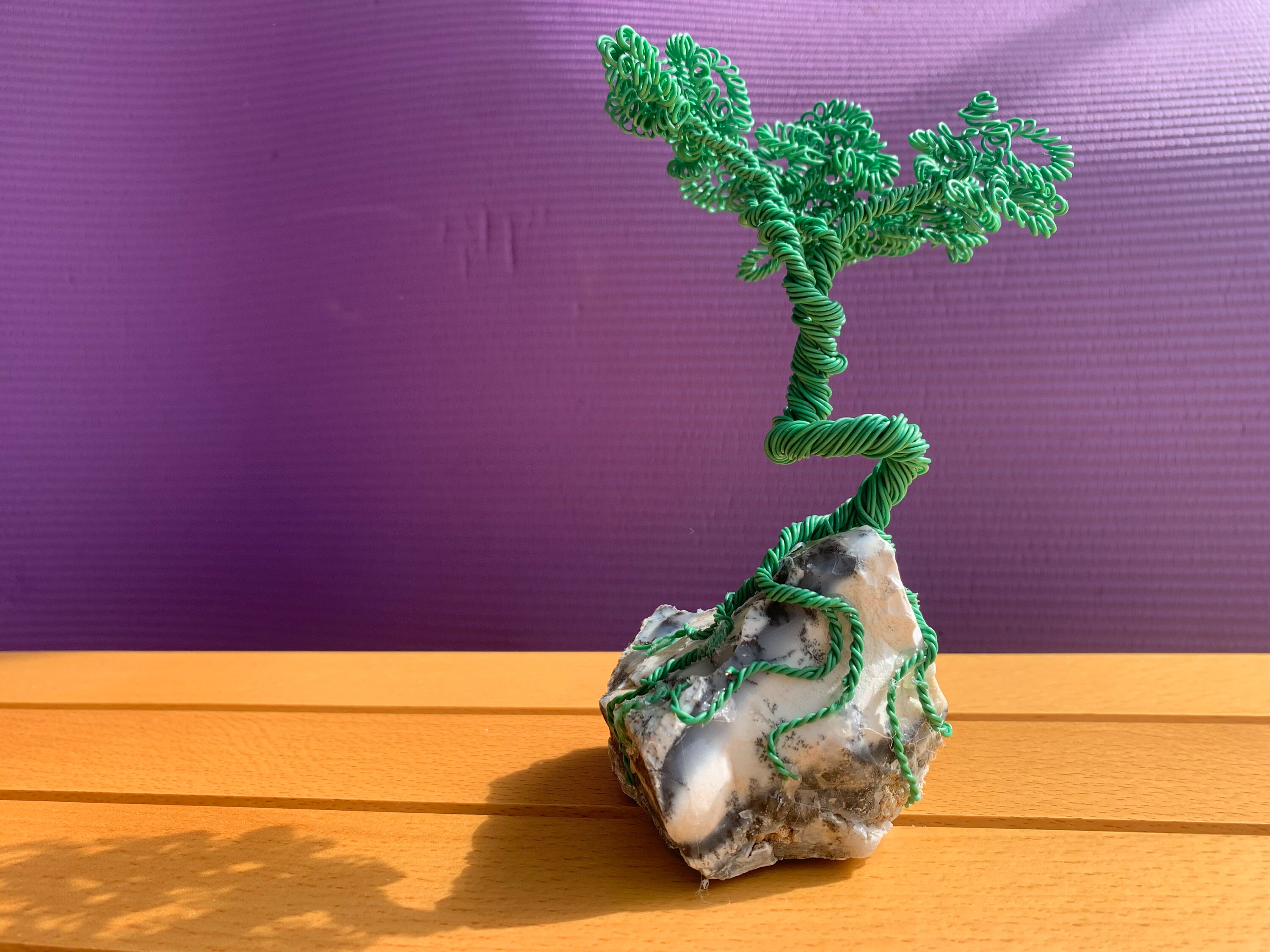 Bonsai Wire Tree Sculpture Set in Dendritic Opal Stone - Etsy
