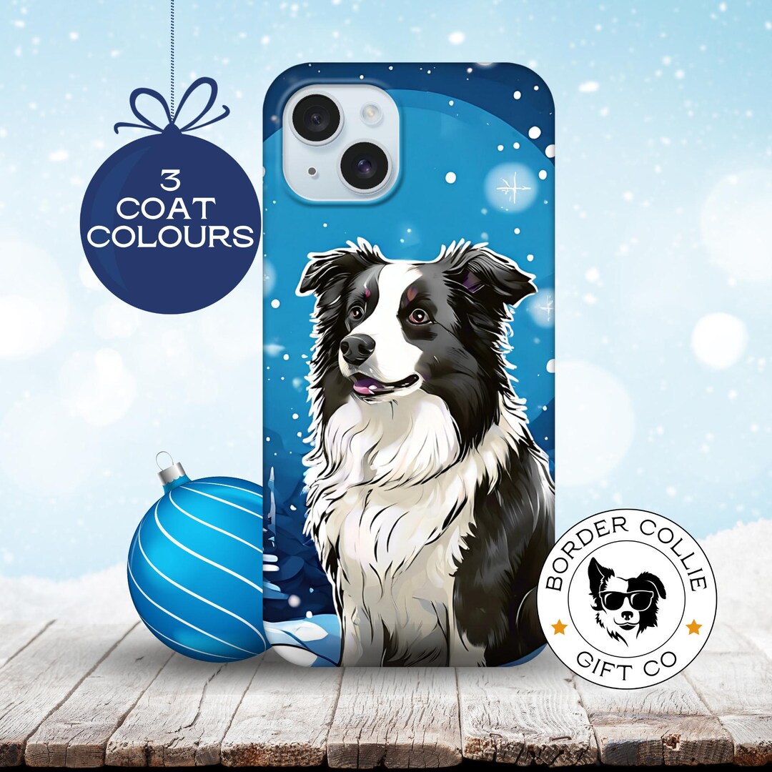 Border Collie Phone Case: Winter Christmas Dog Mom Gift - Etsy