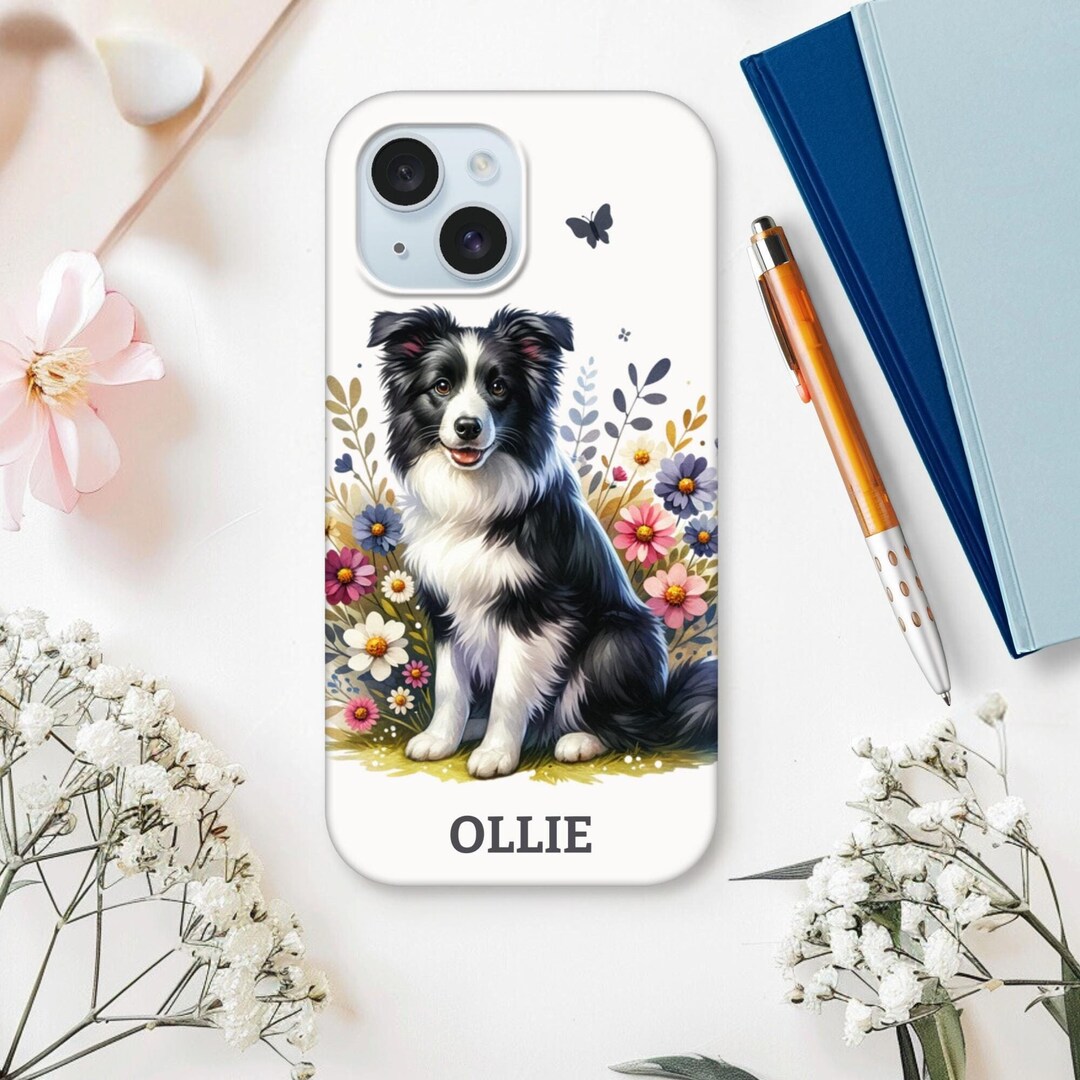 Personalized Black Border Collie Phone Case: Custom Dog Mom Gift - Etsy