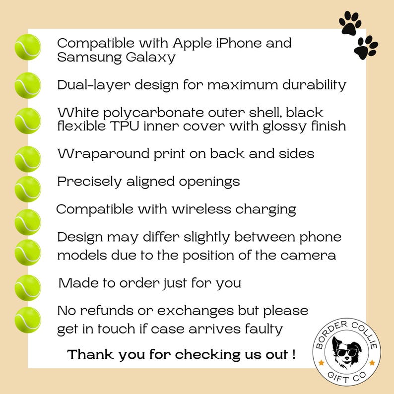 Personalized Border Collie Phone Case, Custom Dog Name iPhone and ...