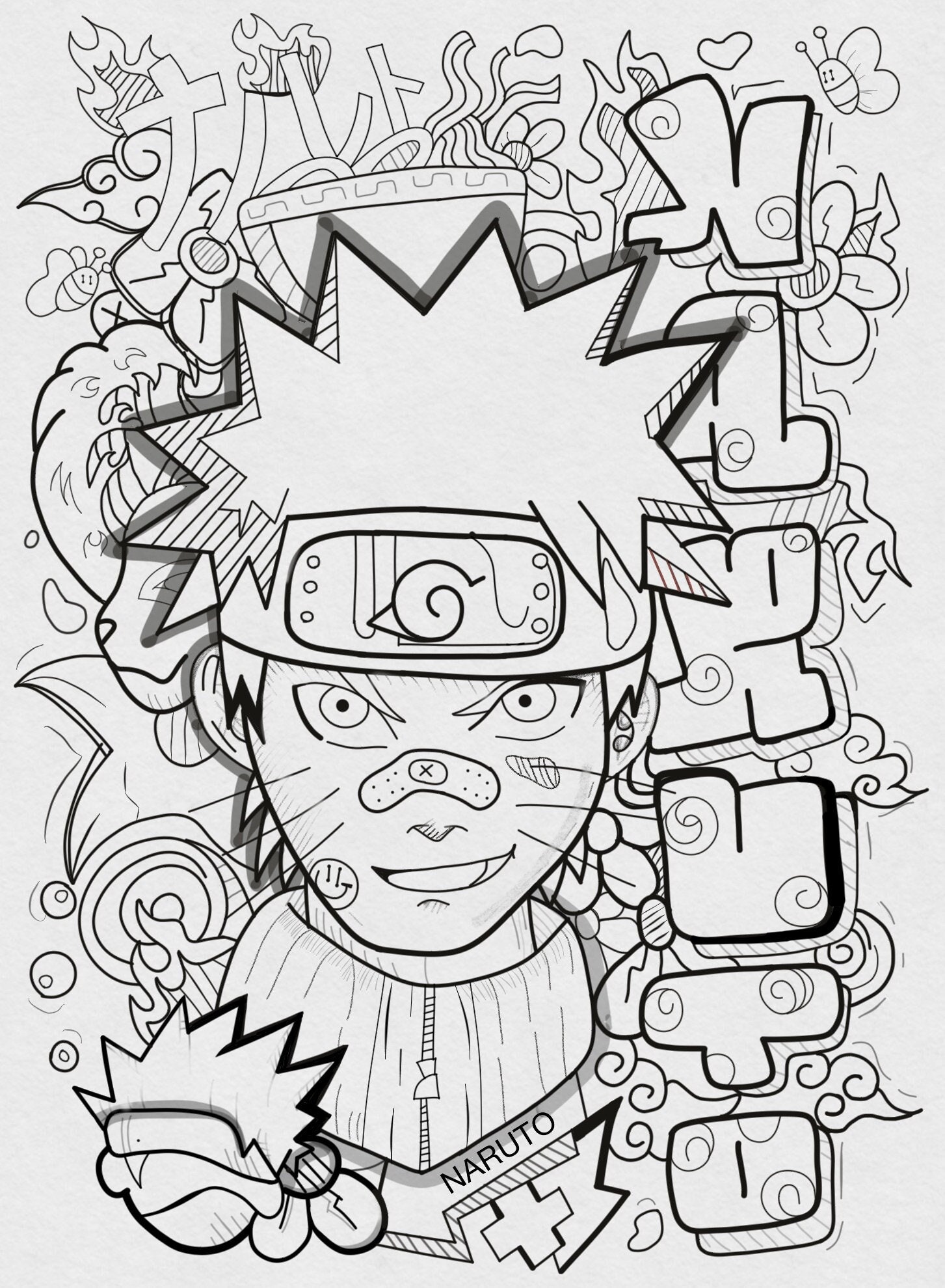 Naruto Eating Ramen Coloring Pages