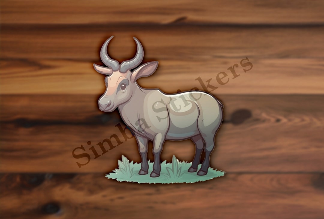 Eland Antelope Digital Sticker PNG and SVG Fun Cartoon Sticker Sticker ...