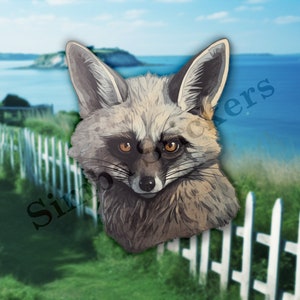 Bat-eared Fox Digital Sticker PNGSVG Fun Cartoon Sticker Sticker Wild ...