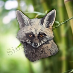Bat-eared Fox Digital Sticker PNGSVG Fun Cartoon Sticker Sticker Wild ...
