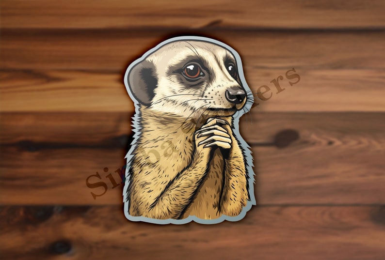 Meerkat Mongoose Digital Sticker PNGSVG Fun Cartoon Sticker Sticker ...