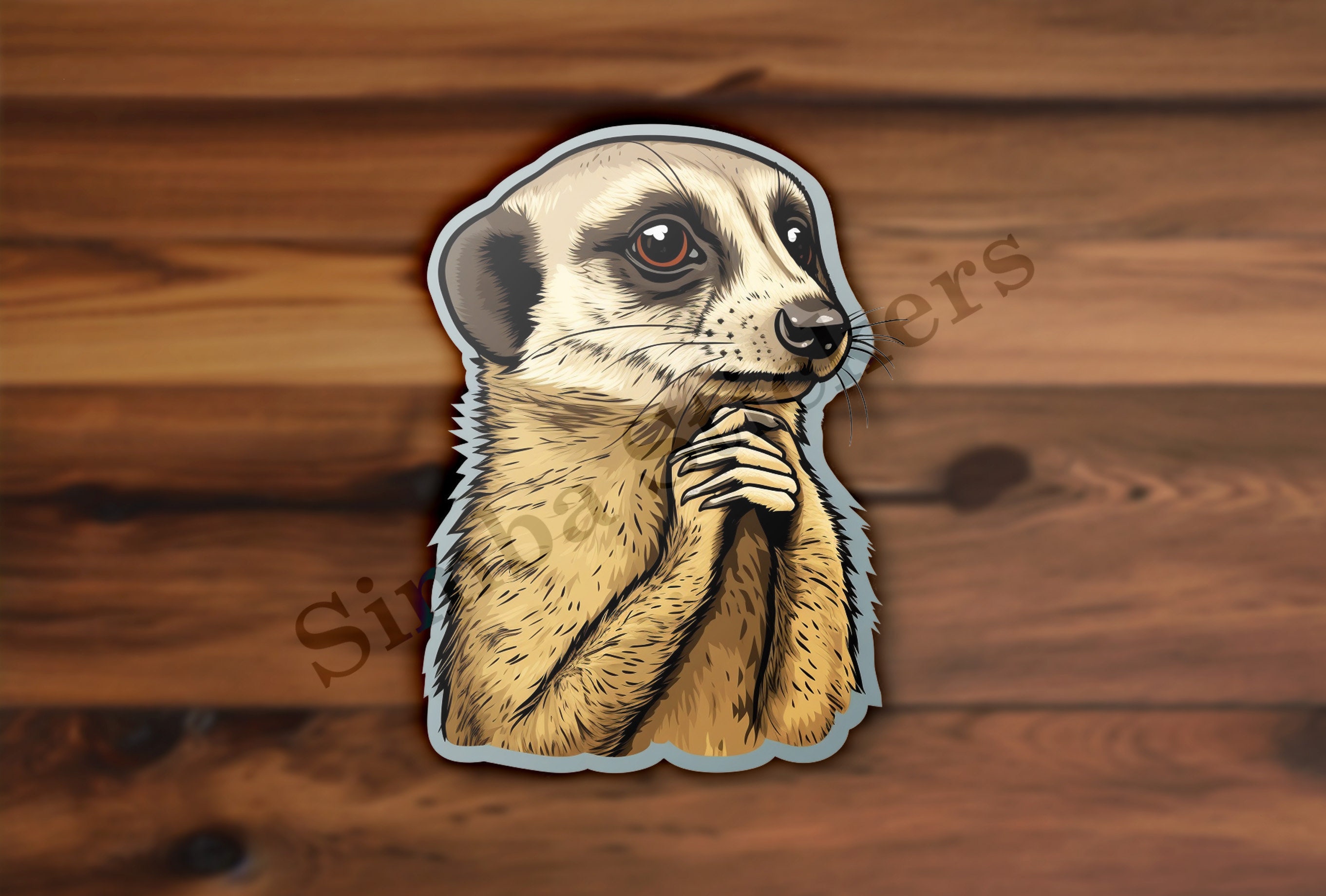 Meerkat Mongoose Digital Sticker PNGSVG Fun Cartoon Sticker Sticker ...