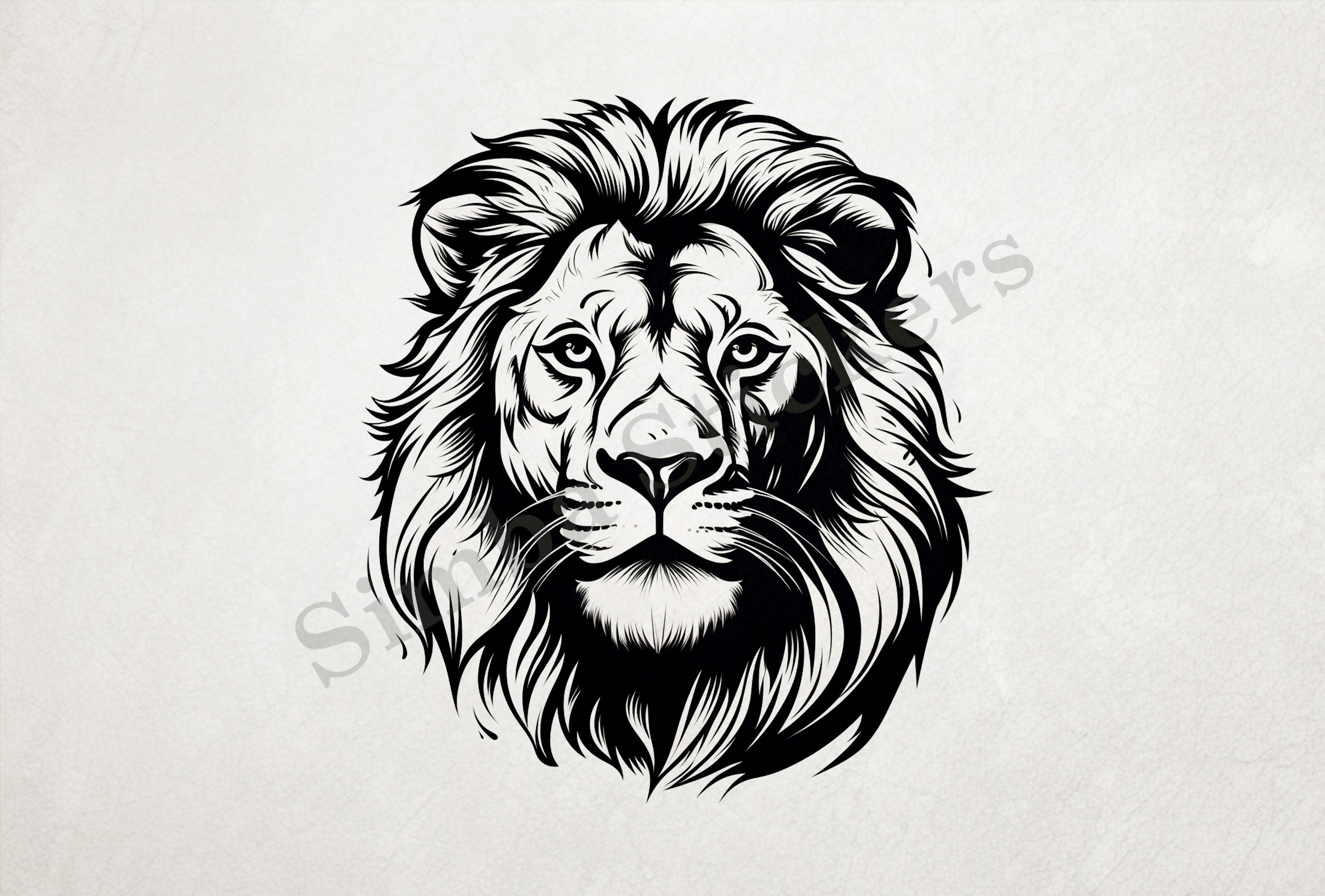Majestic Lion Face Outline Art Transparent PNG+SVG Sticker Fun Digital ...