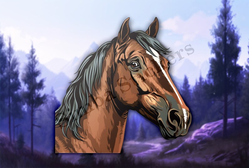 Brown-white Horse Digital Sticker Transparent PNGSVG Fun Cartoon ...