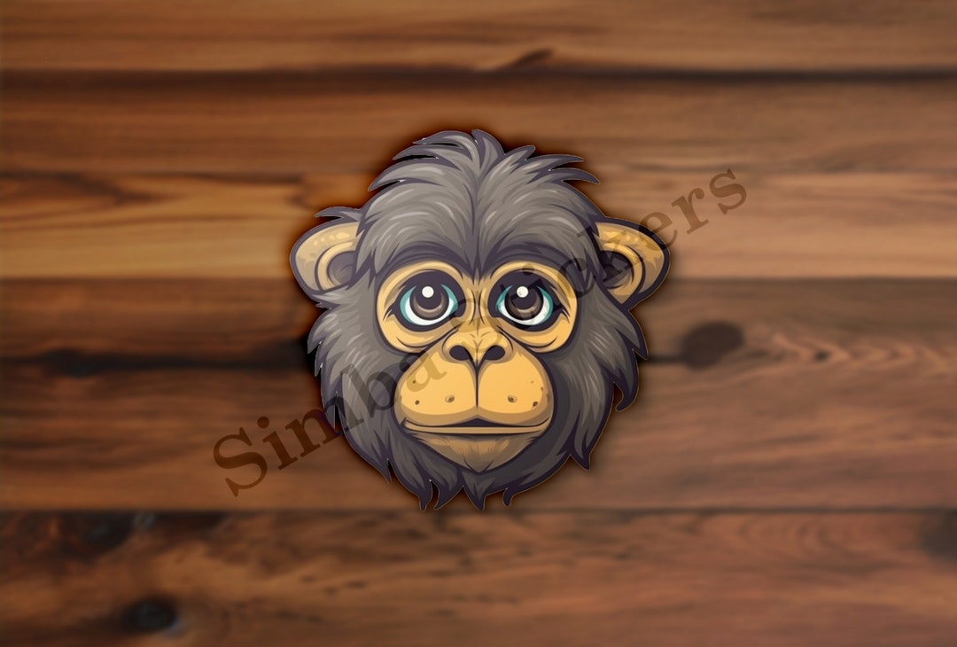 Baboon Ape Digital Sticker PNG+SVG Fun Cartoon Sticker African Sticker ...