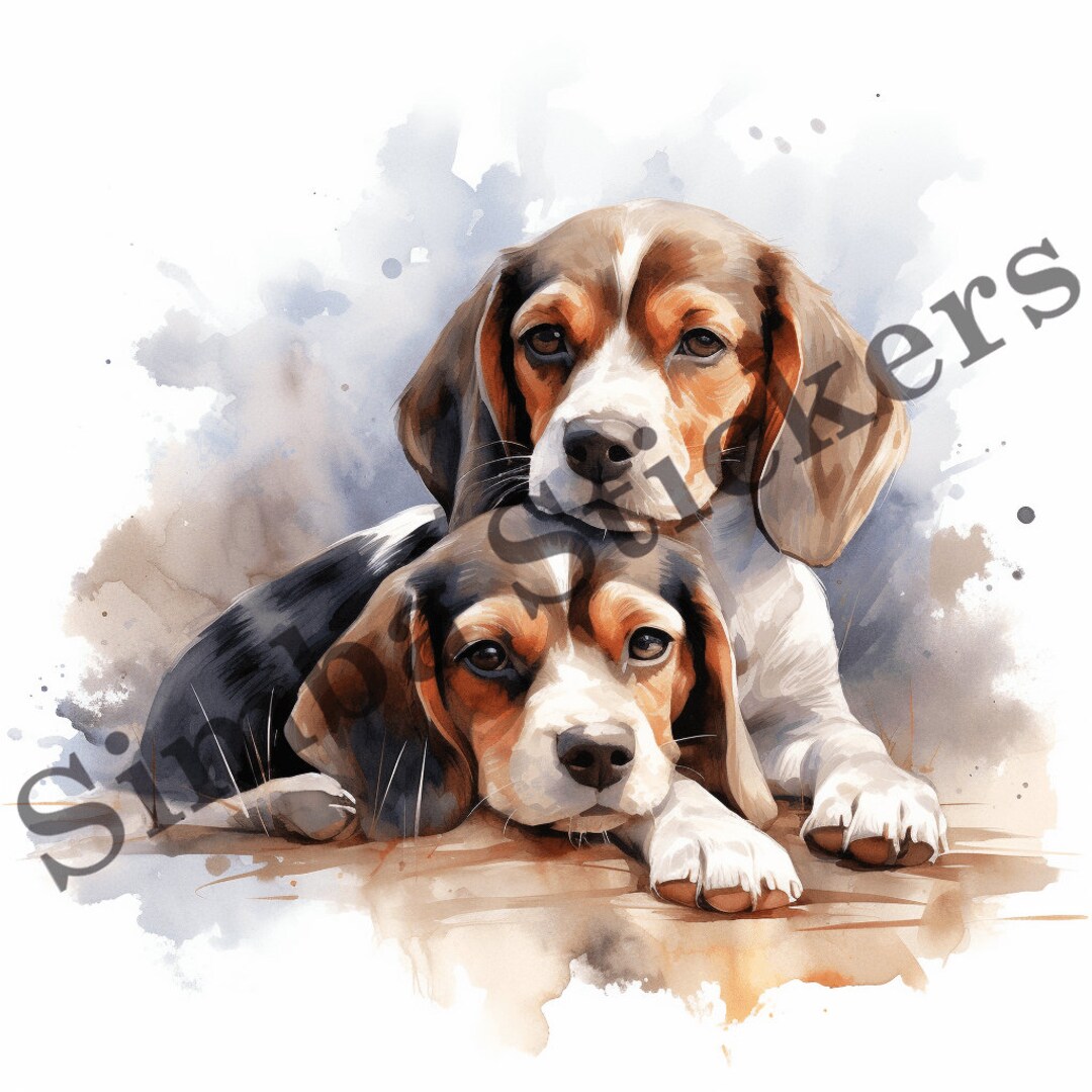 10-pack Beagle Dogs Cuddling St. Valentine's Day Romantic PNG Image Set ...