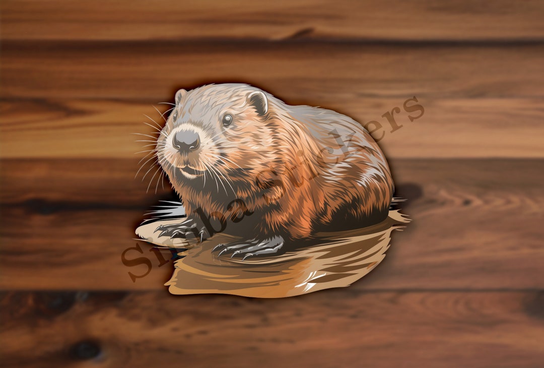 Beaver Digital Sticker PNG+SVG Fun Cartoon Sticker Rodent Sticker Wild ...