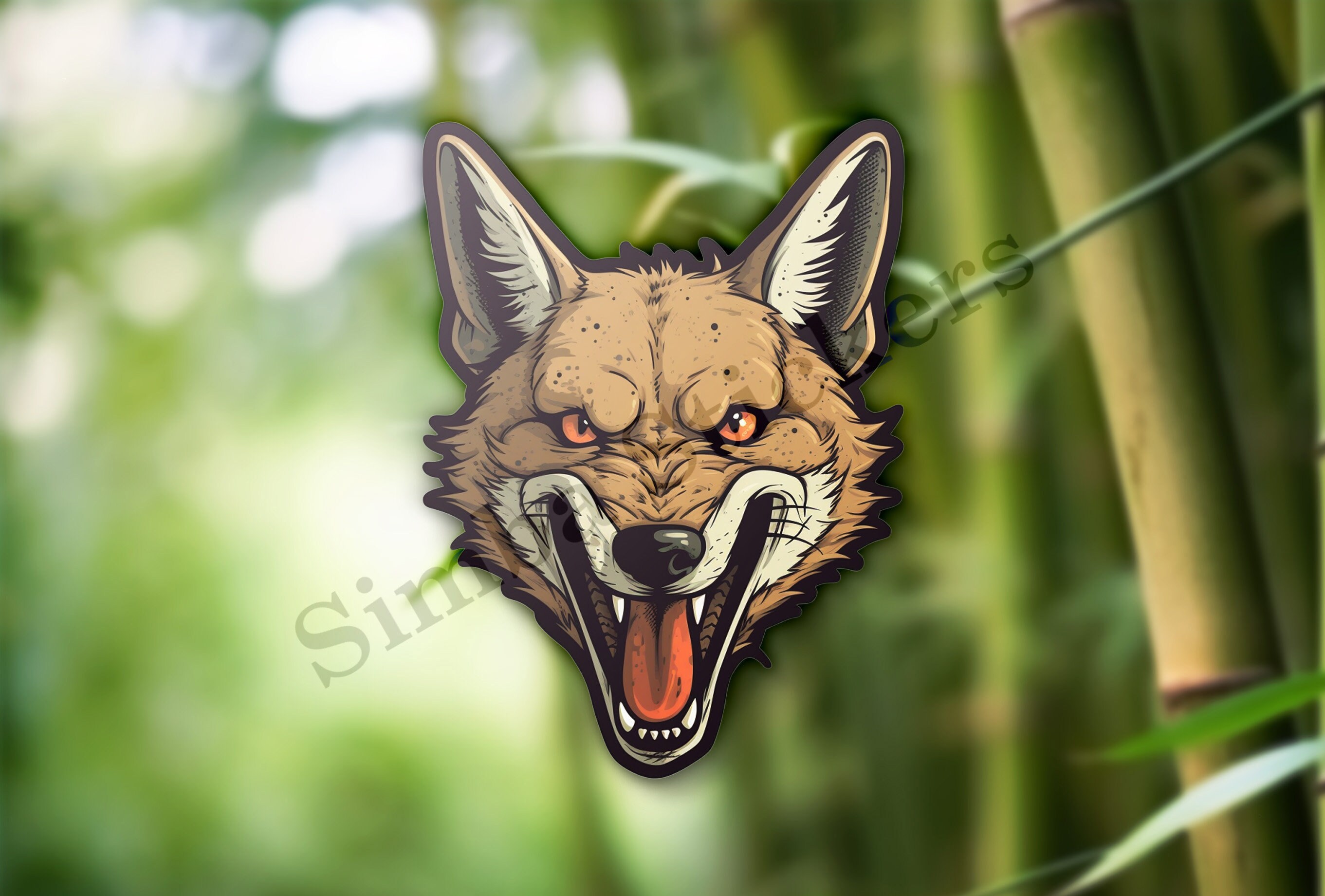 Jackal Digital Sticker PNG+SVG Fun Cartoon Sticker Sticker Wild Animal ...
