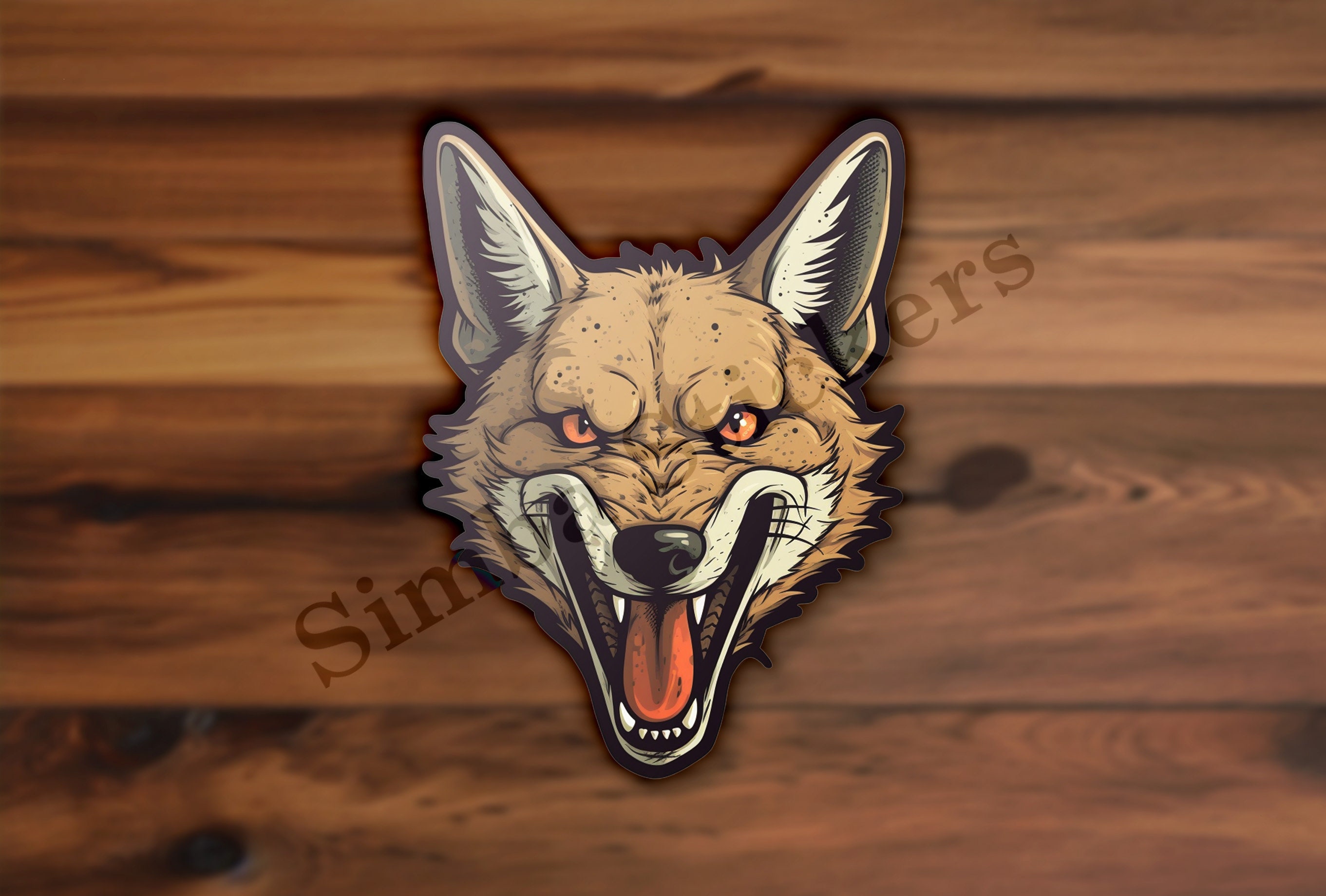 Jackal Digital Sticker PNG+SVG Fun Cartoon Sticker Sticker Wild Animal ...