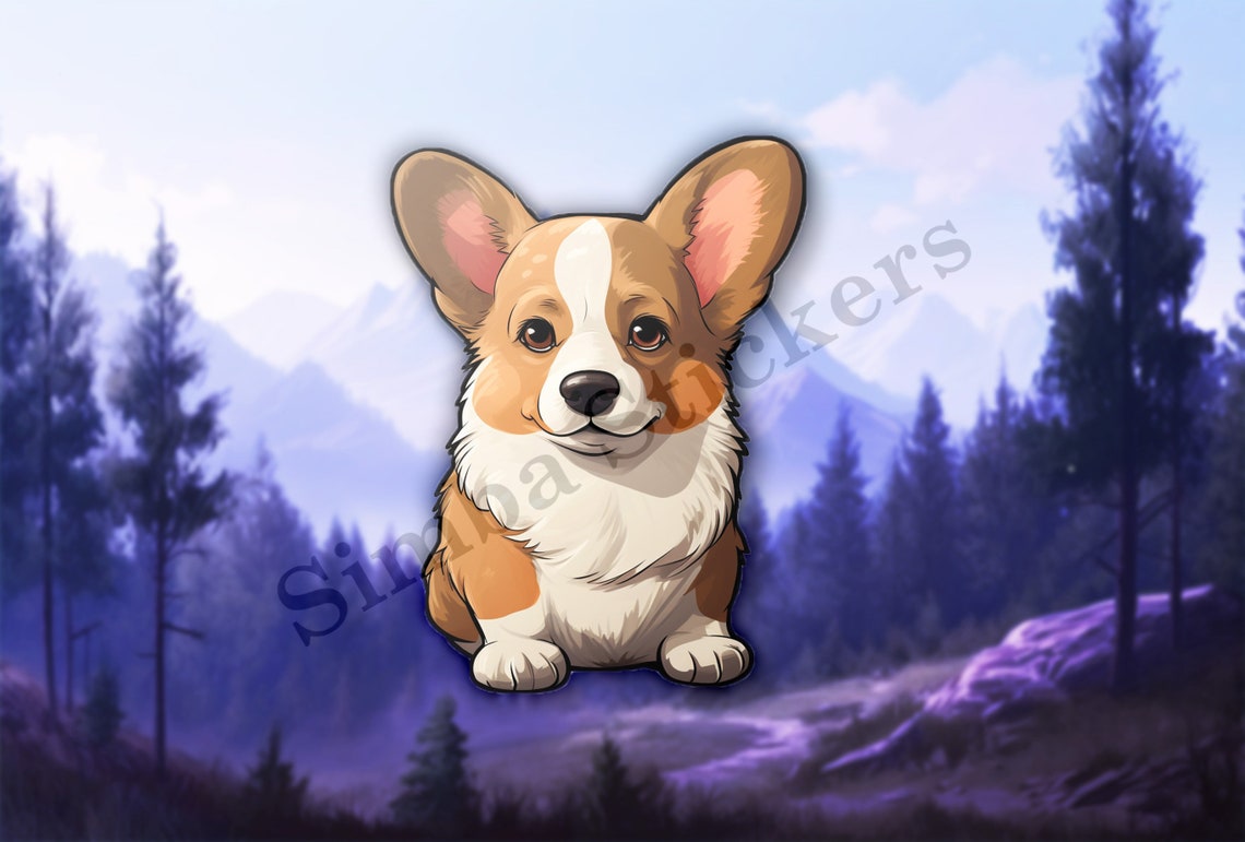 Corgie Dog Digital Sticker PNGSVG Fun Sticker Sticker Domestic Pet Dog ...