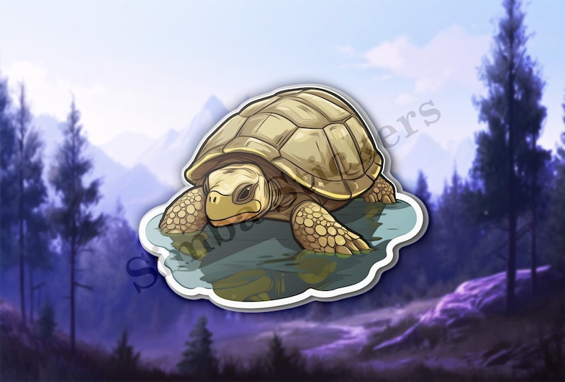 Tortoise in Water Transparent PNGSVG Sticker Fun Digital Sticker Wild ...