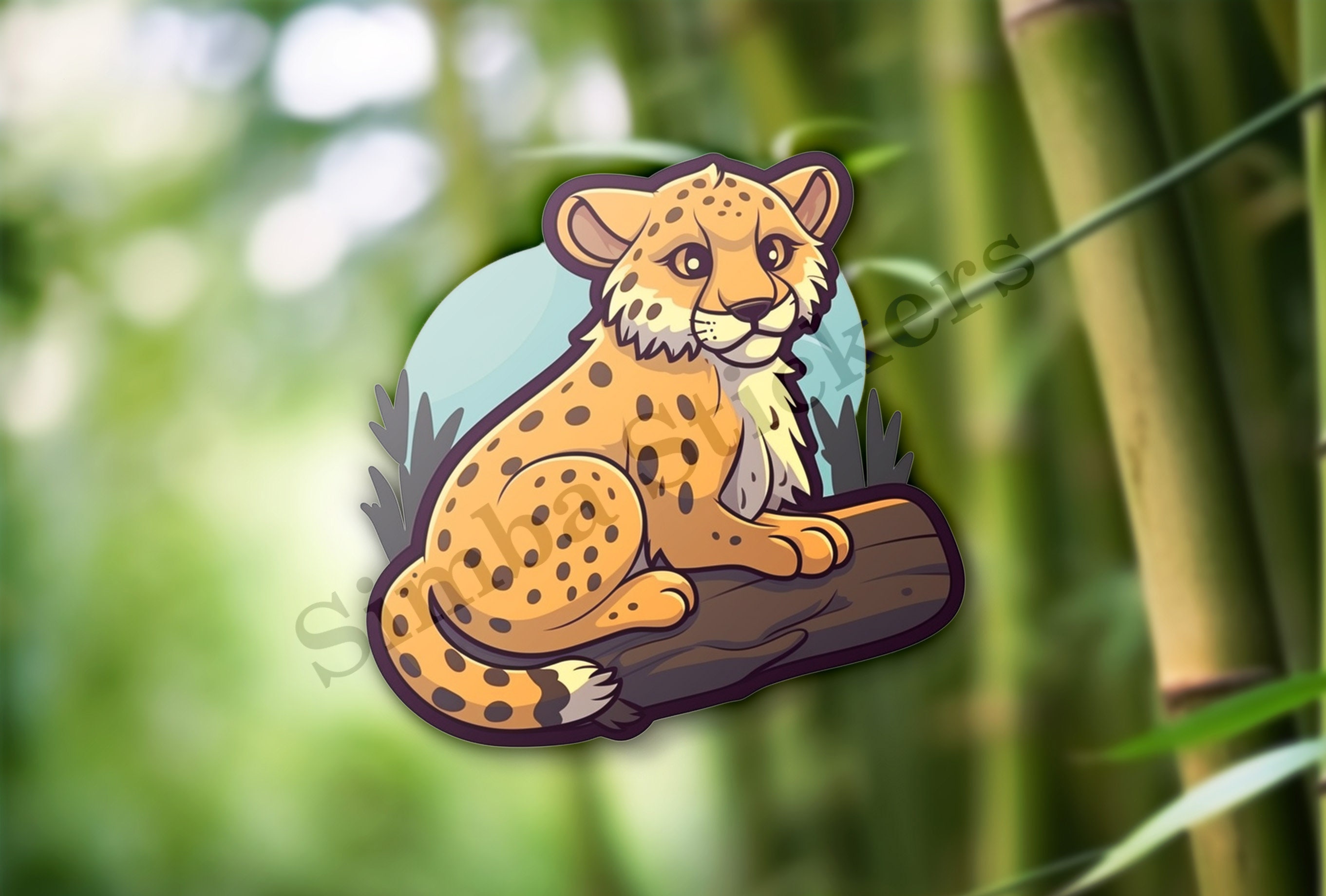 Cheetah Digital Sticker PNGSVG Fun Cartoon Sticker African Sticker ...