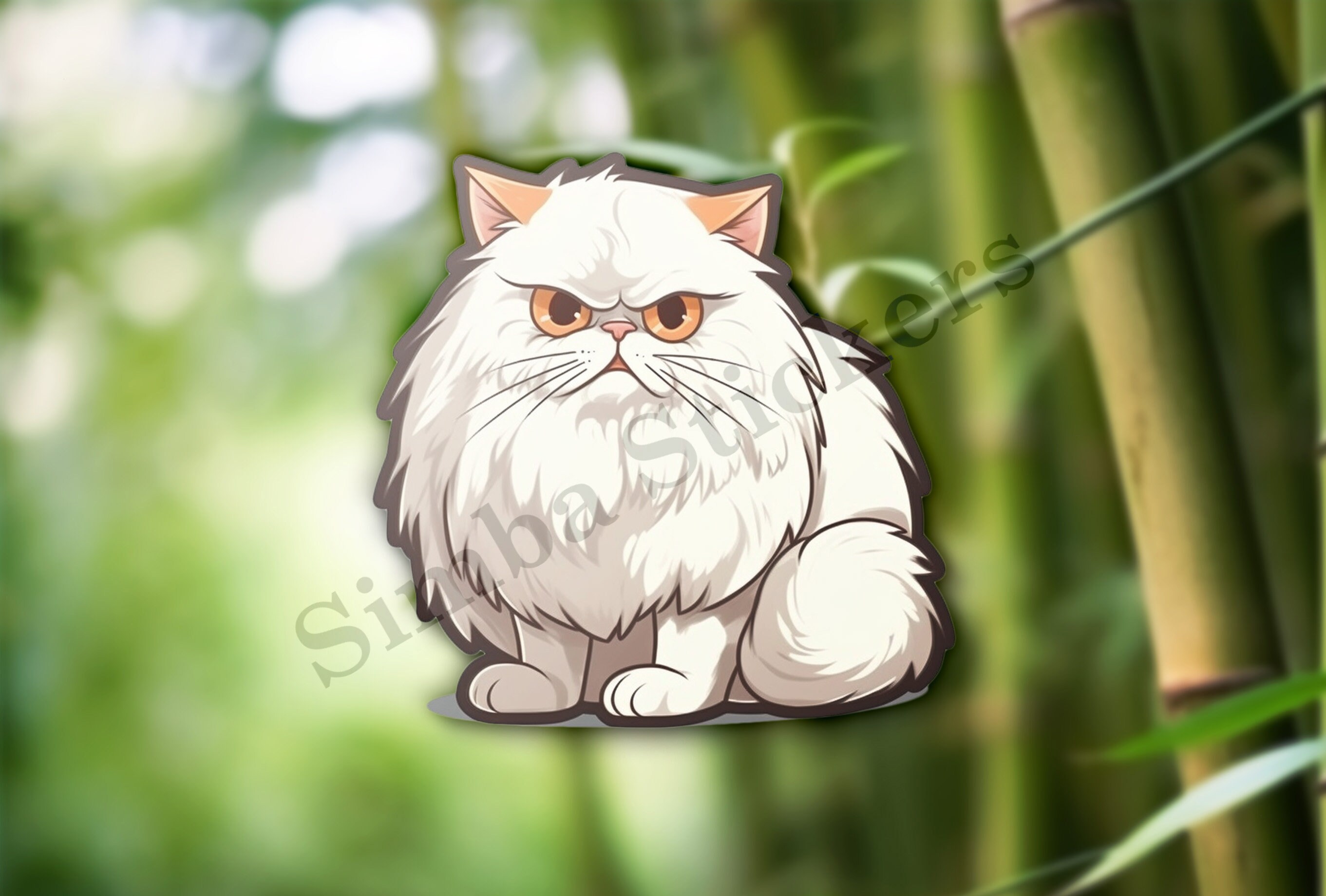 Persian Cat Digital Sticker PNGSVG Fun Cartoon Sticker Sticker Domestic ...