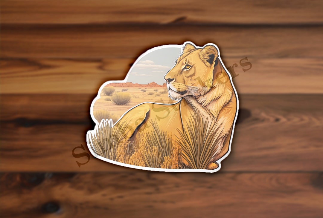 Lioness Lion Digital Sticker PNGSVG Fun Cartoon Sticker African Sticker ...