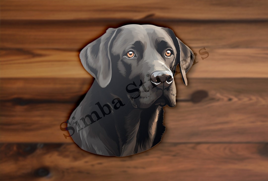 Black Labrador Dog Digital Sticker PNGSVG Fun Sticker Sticker Domestic ...
