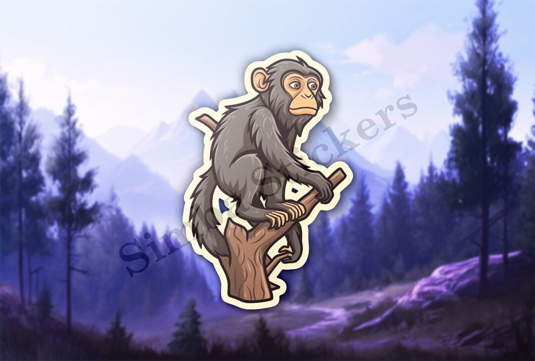 Baboon Ape Digital Sticker PNGSVG Fun Cartoon Sticker African Sticker ...