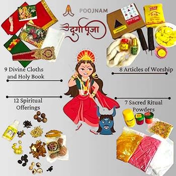 Durga , Navratri Pujan Samagri/kit With Sringar Set for Home, Temple ...