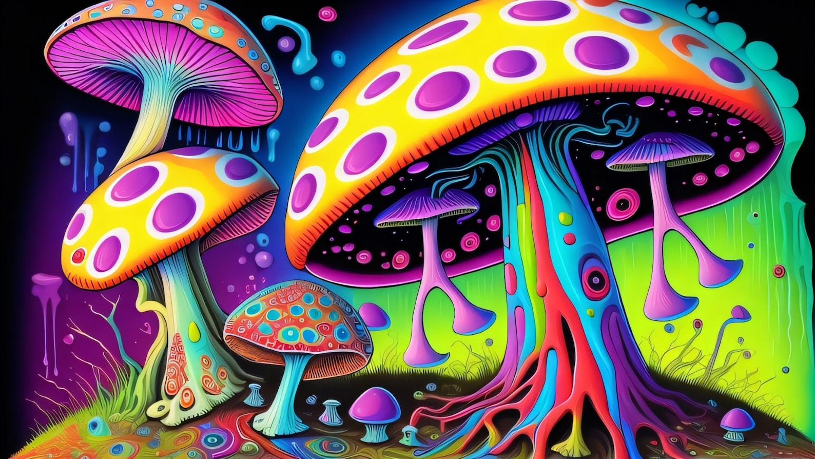 AI Generated Art Psychedelic Trippy Melting Mushroom - Etsy