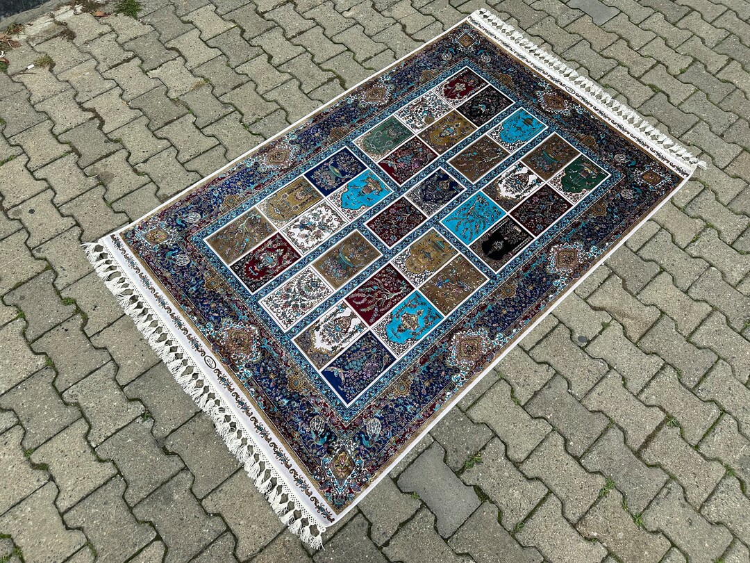4x6 Anatolian Silk Rug, 4x6 Silk Area Rug, %100 Bamboo Silk Rug, 1001 ...