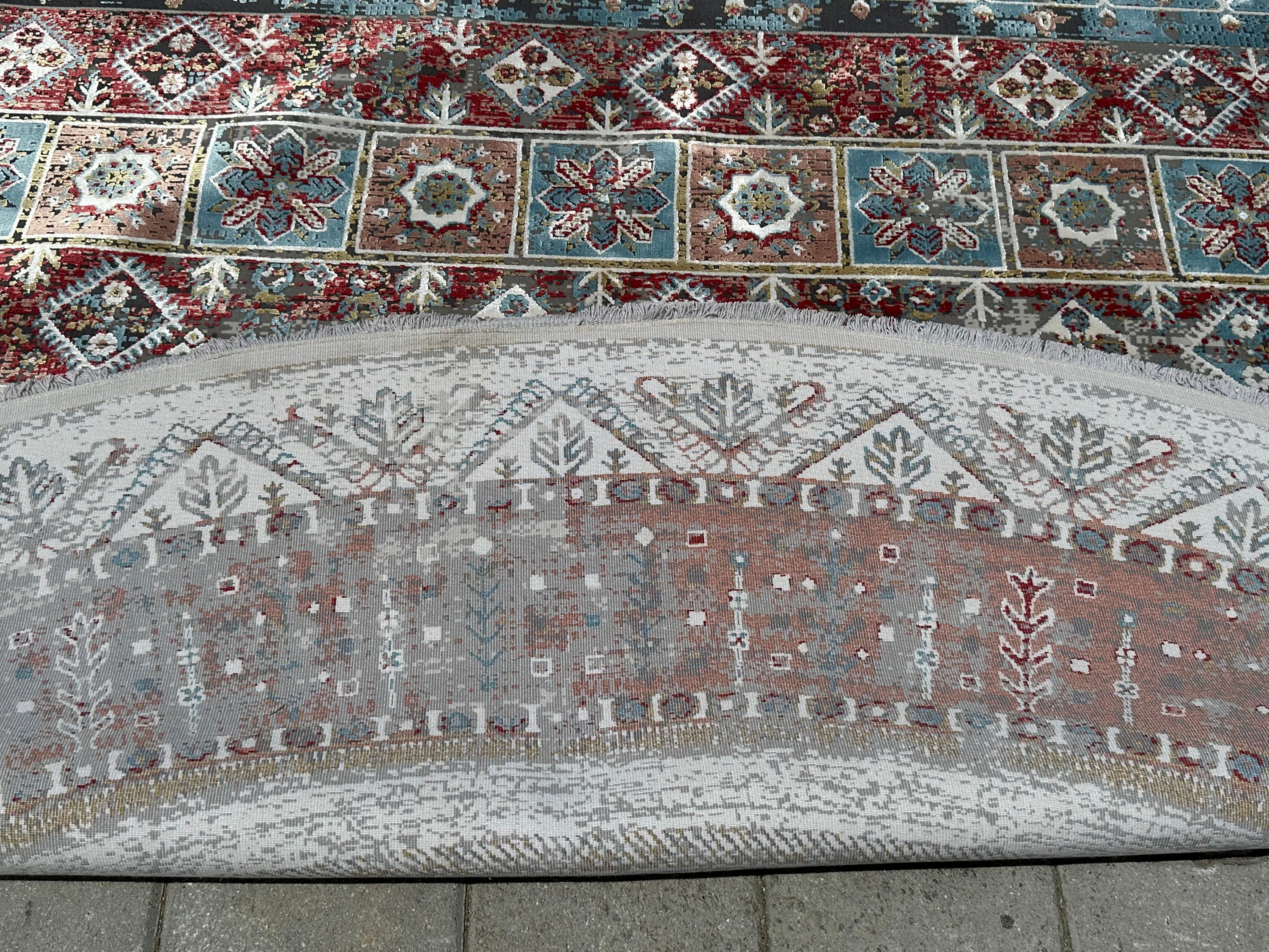 10x10 Ethnic Desing Round Bamboo Silk Rug 10x10 Round Rug - Etsy