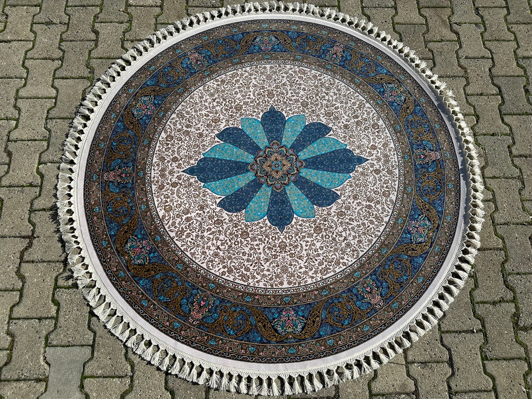 5x5 Persian Round Silk Rug, 5x5 Circle Silk Rug,top Quality Silk Rug ...