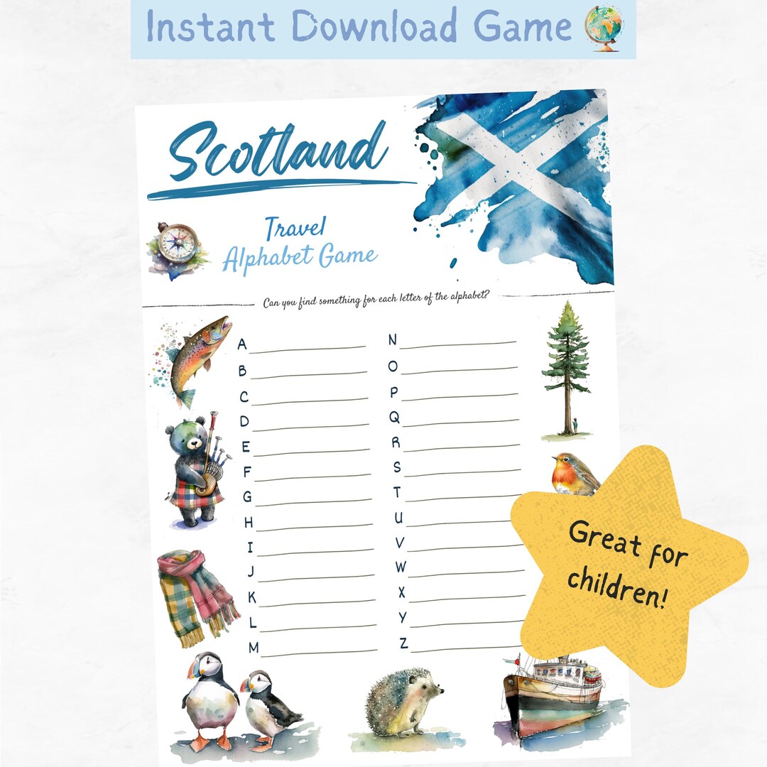Scotland Travel Game for Kids | Scotland Alphabet Game | Travel Game ...