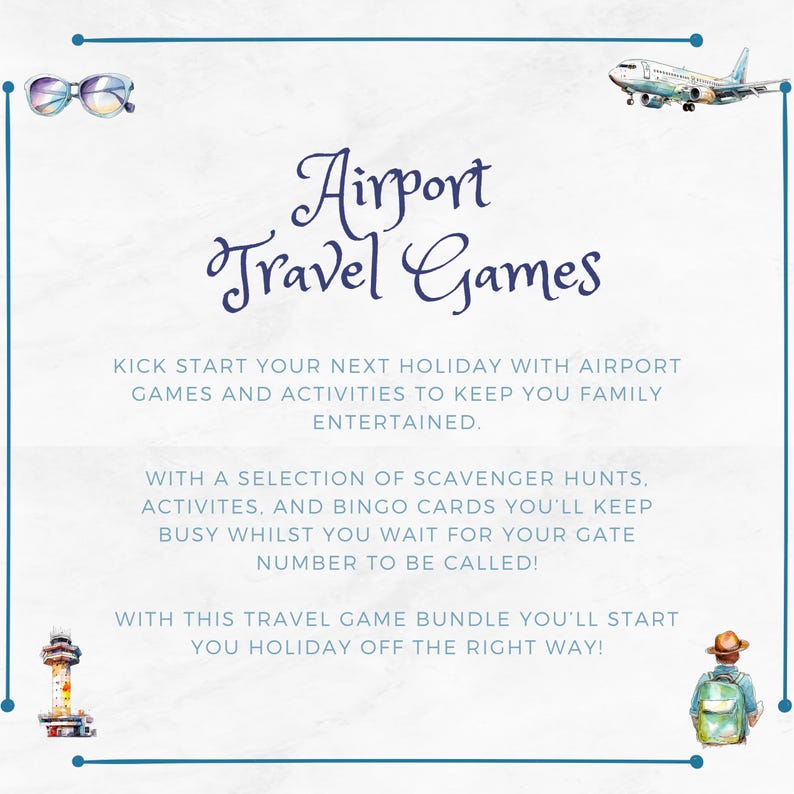 Airport Travel Games for Kids | Airport Scavenger Hunt Game | Travel I ...