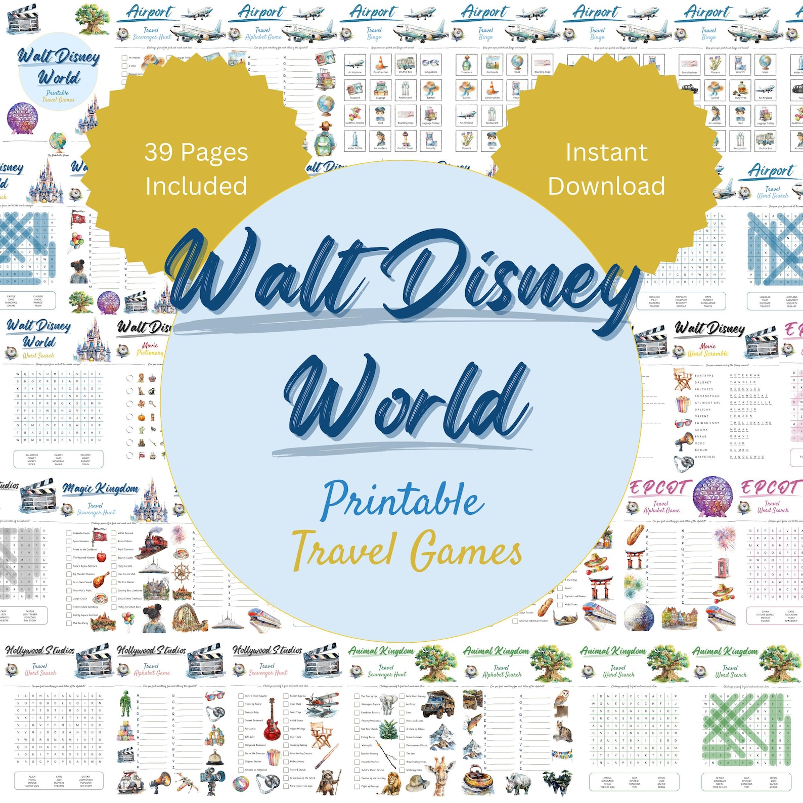 Printable WDW Travel Games | Activity Pack for Holidays | Orlando ...