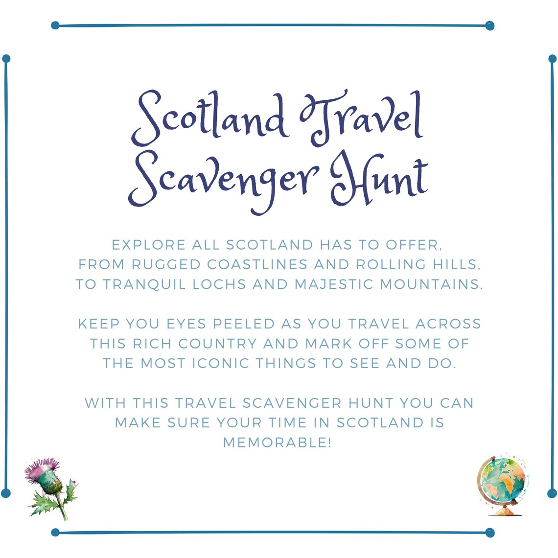 Scotland Treasure Hunt for Kids | Scotland Scavenger Hunt Game | Travel ...