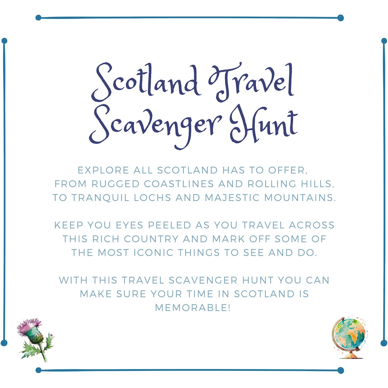 Scotland Treasure Hunt for Kids | Scotland Scavenger Hunt Game | Travel ...