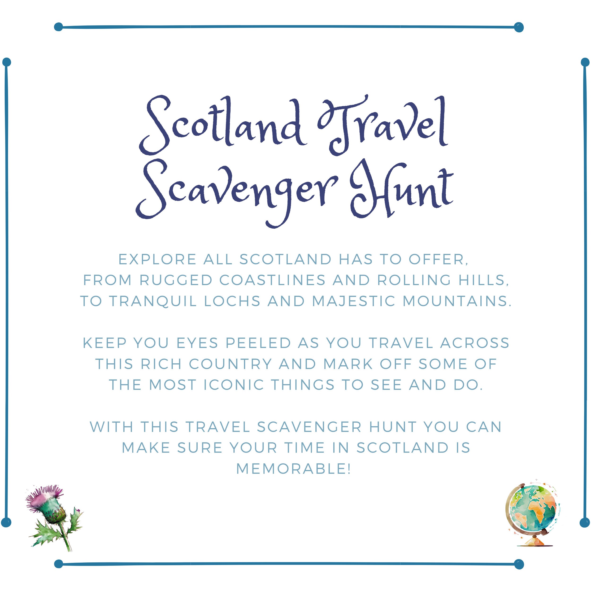 Scotland Treasure Hunt for Kids | Scotland Scavenger Hunt Game | Travel ...