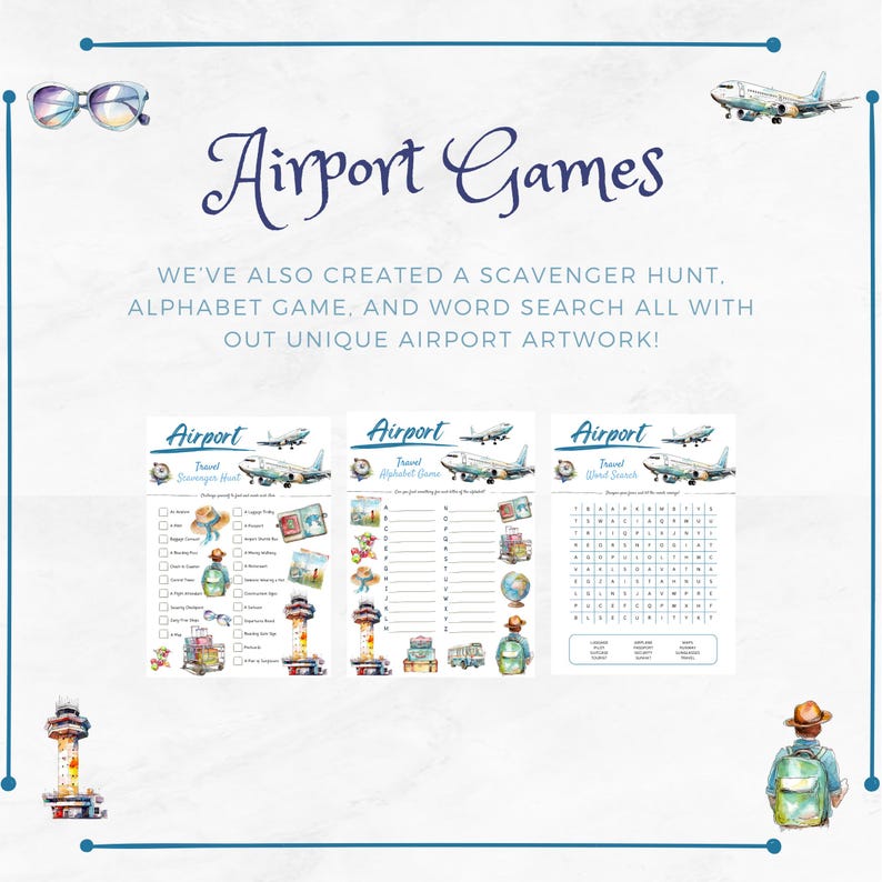 Airport Travel Games for Kids | Airport Scavenger Hunt Game | Travel I ...