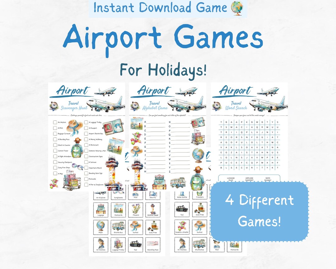 Airport Travel Games for Kids | Airport Scavenger Hunt Game | Travel I ...