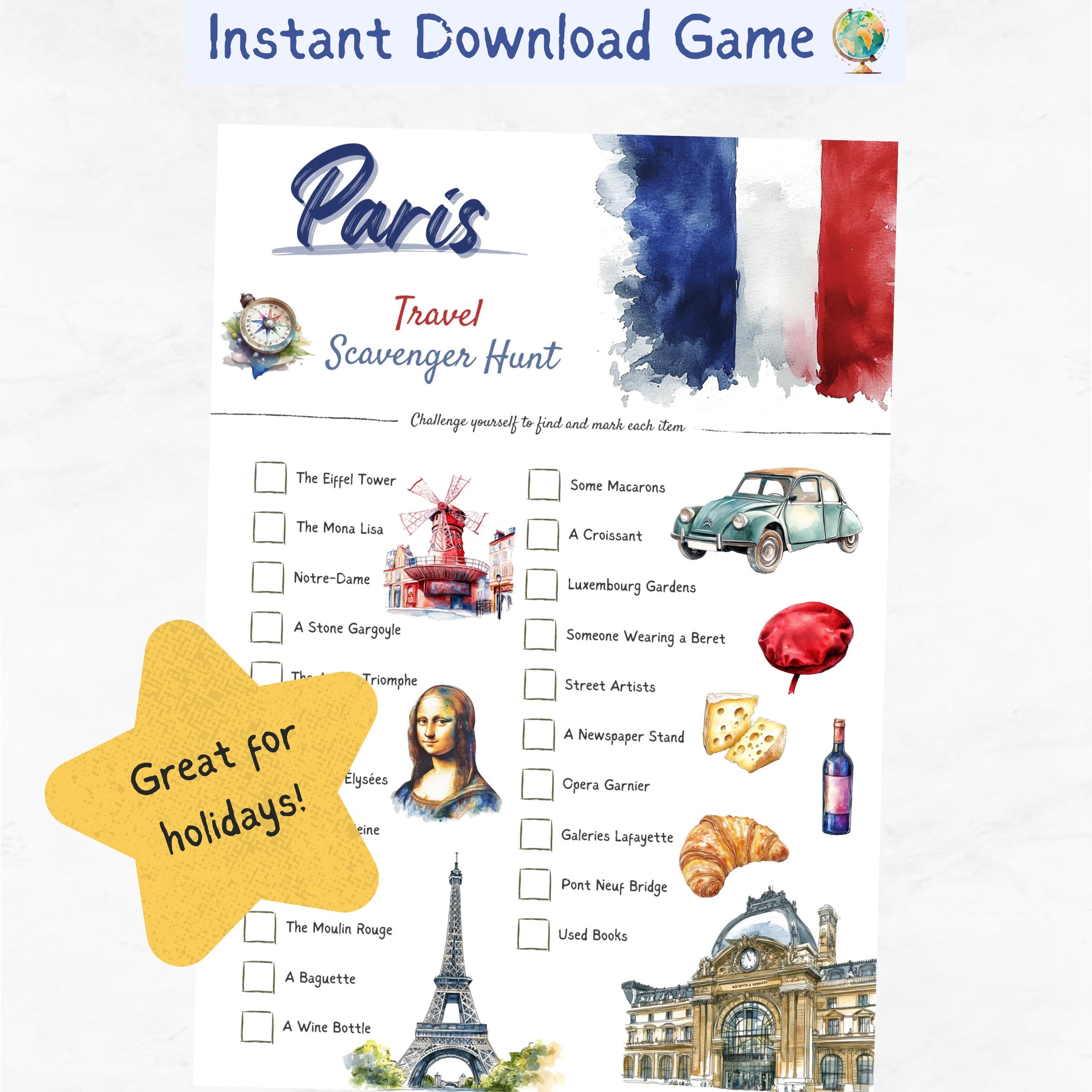 Paris Treasure Hunt for Kids | Paris Scavenger Hunt Game | Travel I Spy ...
