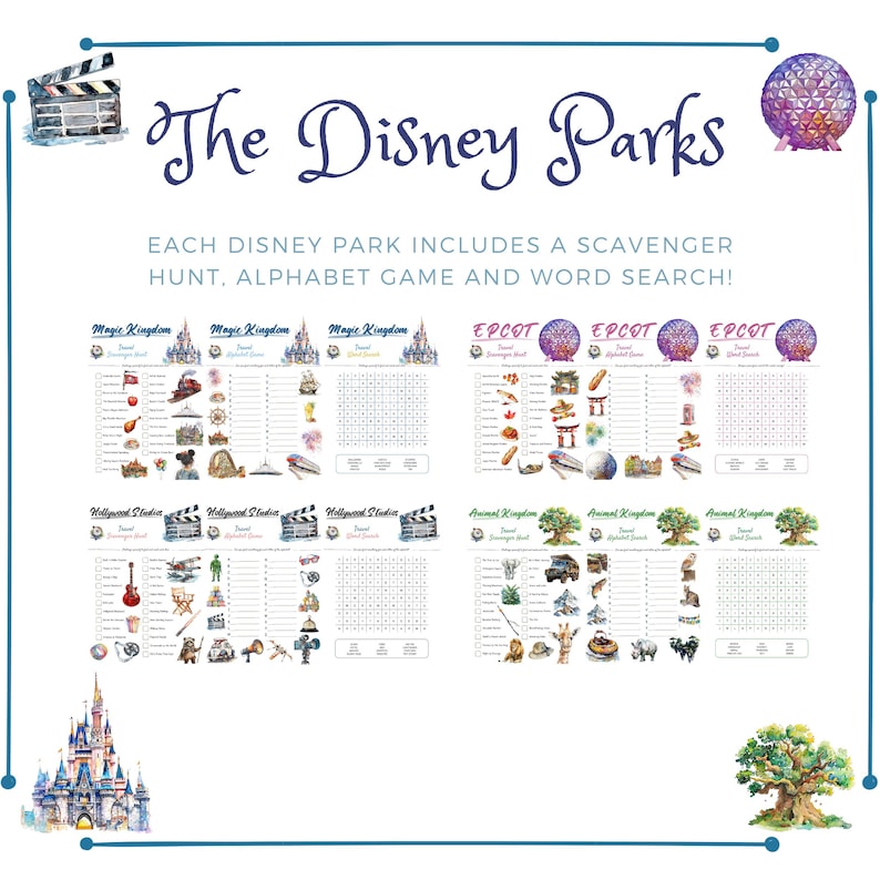 Printable WDW Travel Games | Activity Pack for Holidays | Orlando ...
