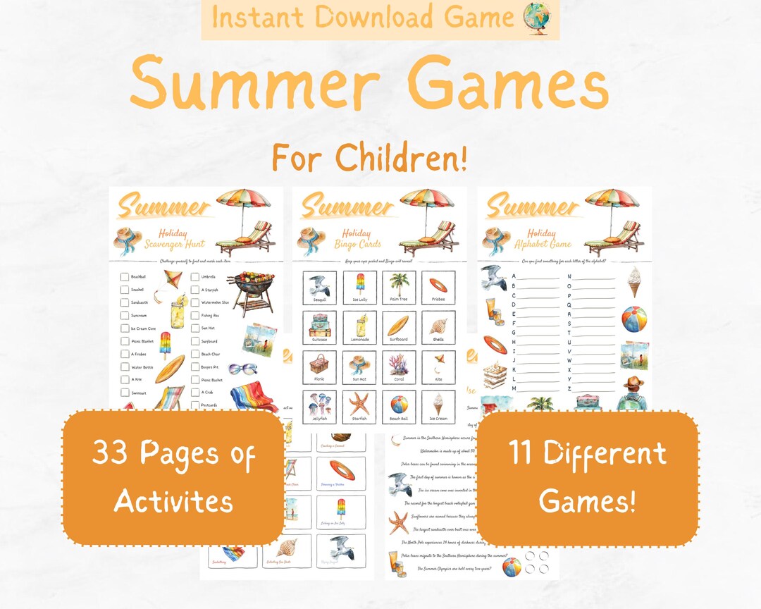 Summer Games Bundle | Summer Activities | Summer Party Games | Summer ...