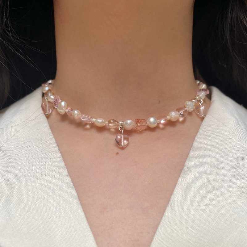 Pearl Heart Necklace - Etsy