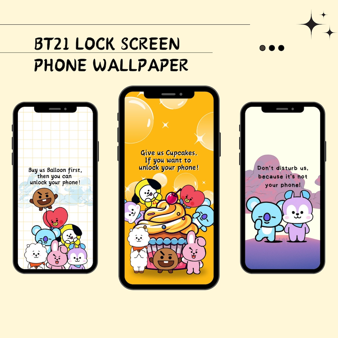 Kawaii BT21 Hangout Wallpaper Pack - Cute Wallpaper, Digital Wallpaper ...
